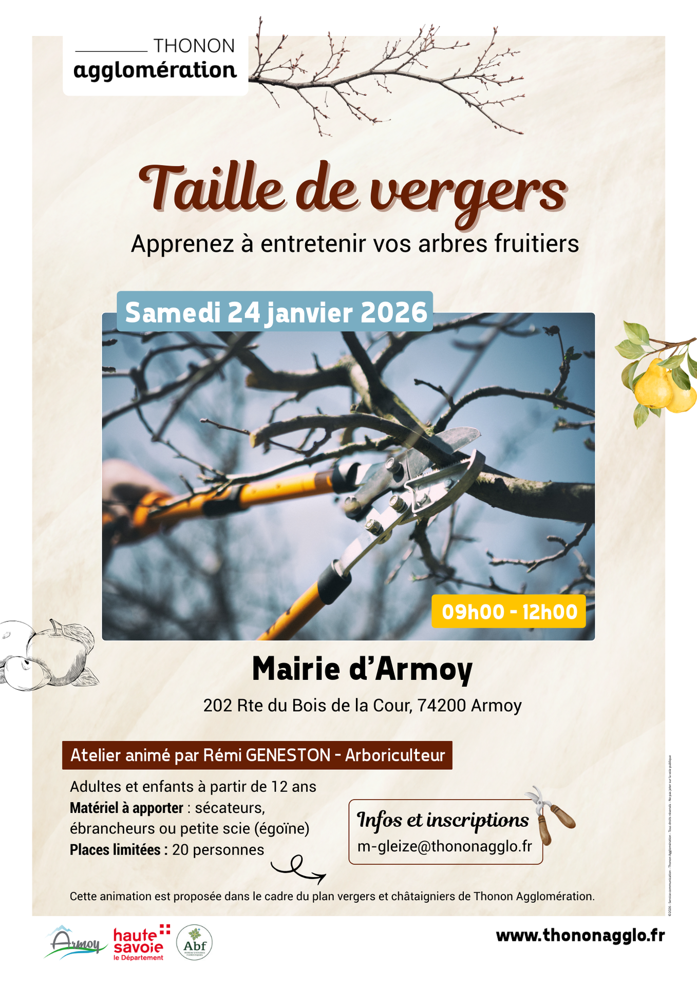 Atelier pratique : Apprenez à tailler vos arbres fruitiers ...